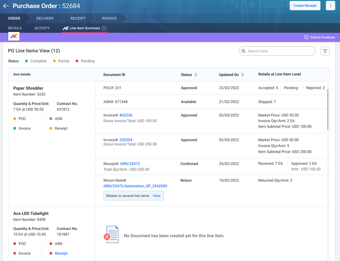 PO Summary - Zycus Appxtend Appstore