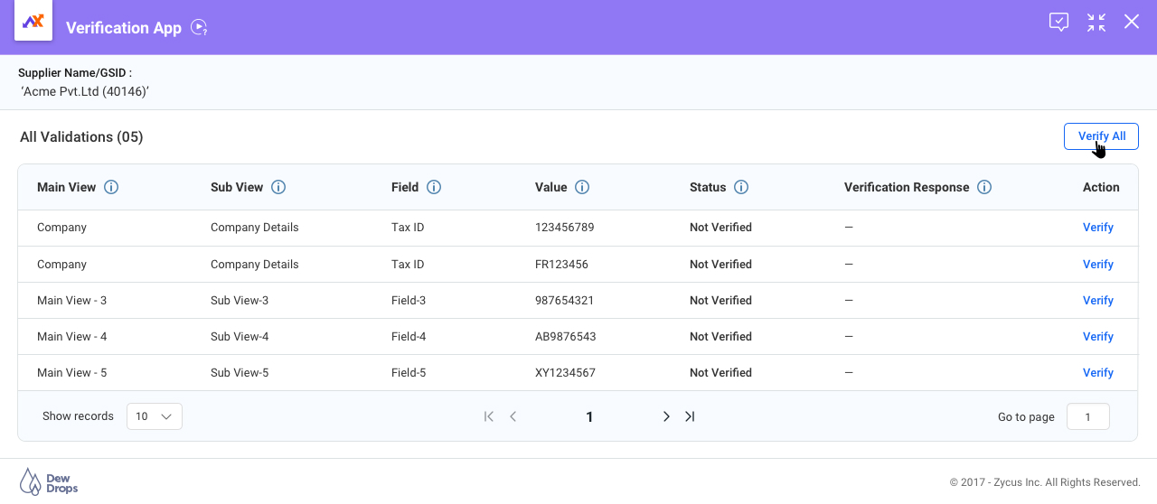 Verification - Zycus Appxtend Appstore