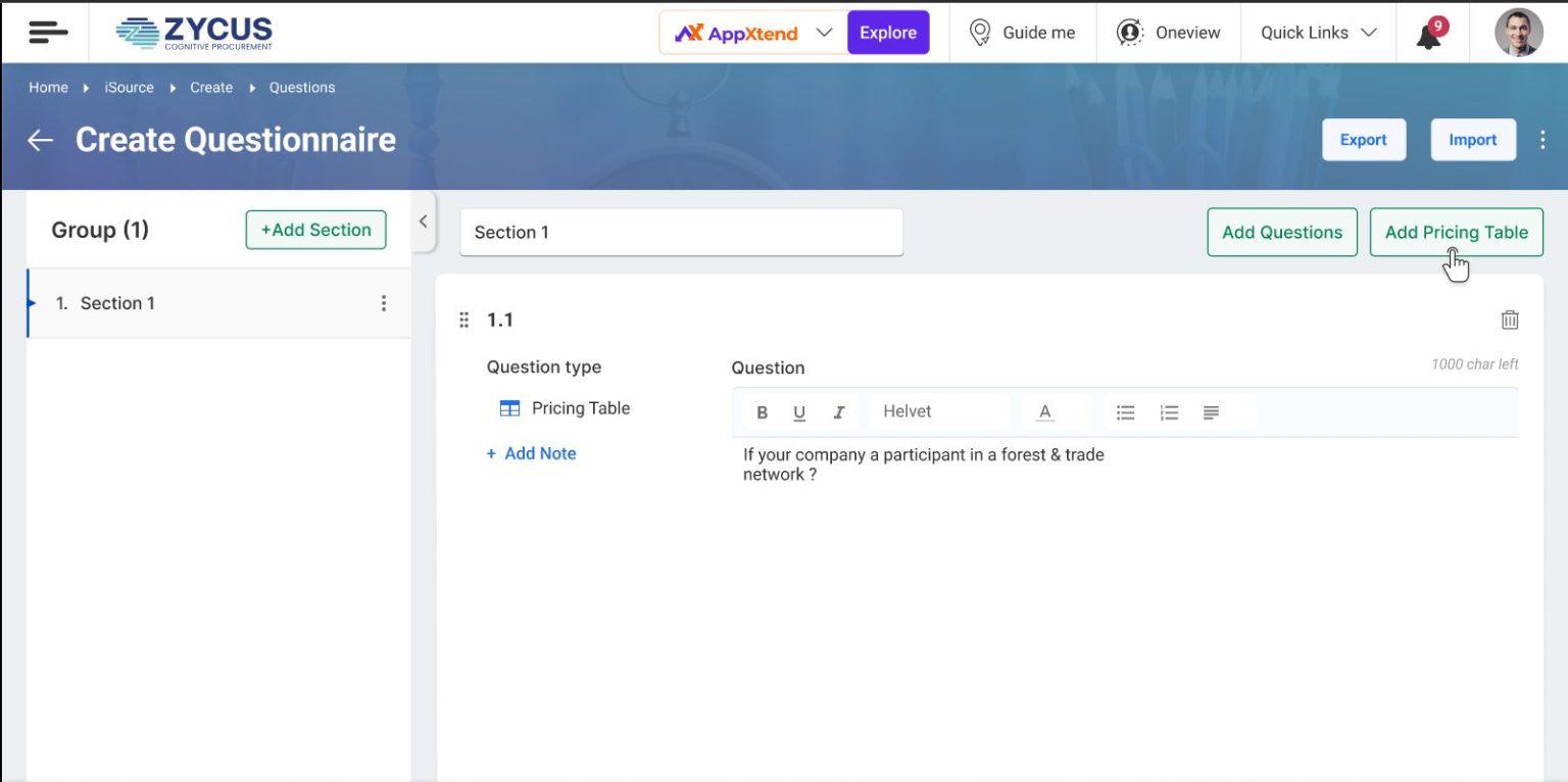 RFX Quest Genie - Zycus Appxtend Appstore